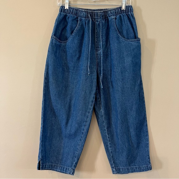 Vintage | Jeans | Vintage Pull On Jean Capris Drawstring Waist High ...